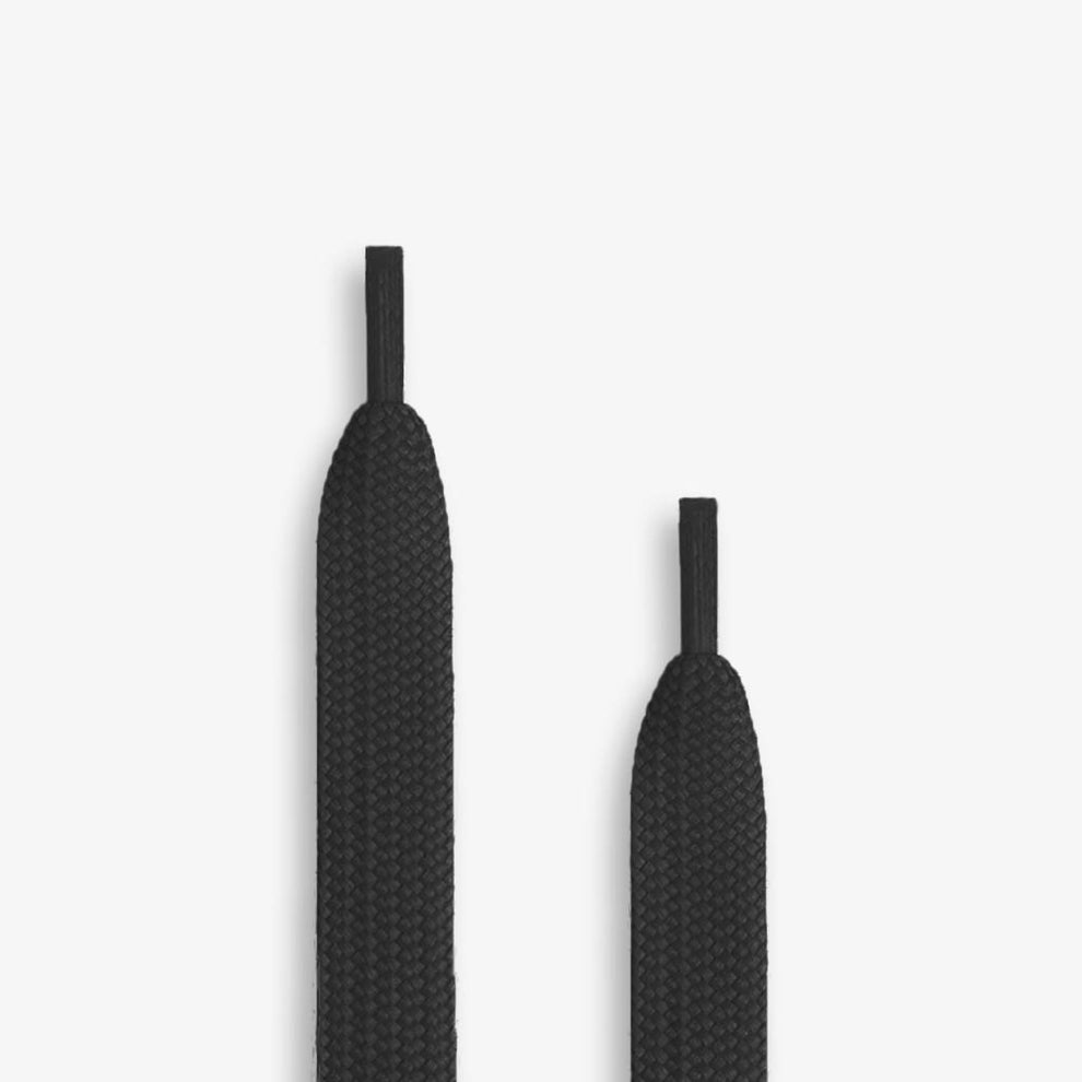 Black Chunky Wide Shoelaces - Strapz Premium Sneaker Laces